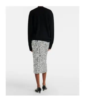 BLAZÉ MILANO Sequined Floral Motif Pencil Skirt