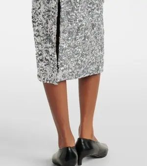 BLAZÉ MILANO Sequined Floral Motif Pencil Skirt