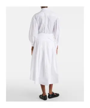 Simone Rocha Floral Appliqué Cotton Poplin Midi Skirt
