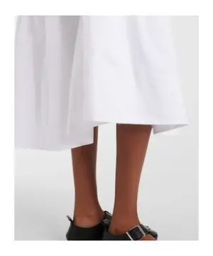 Simone Rocha Floral Appliqué Cotton Poplin Midi Skirt