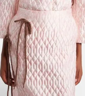 Simone Rocha Floral Quilted Pencil Skirt