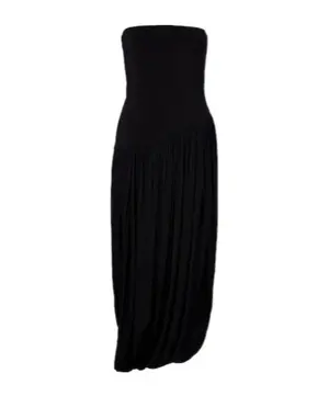 FERRAGAMO Draped Bustier Dress - Black