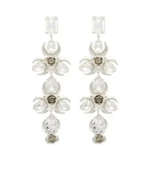 Magda Butrym Crystal-embellished Floral Drop Earrings - White