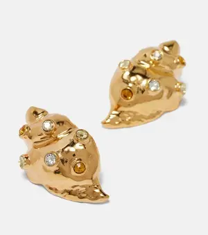 Oscar De La Renta Seashell Crystal-embellished Earrings
