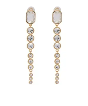 Oscar De La Renta Crystal-embellished Clip-on Earrings - Yellow