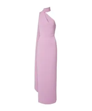 Solace Demi Asymmetric Scarf-detail Gown - Pink