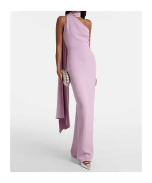 Solace Demi Asymmetric Scarf-detail Gown