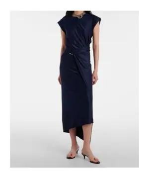 Rabanne Draped Jersey Maxi Dress