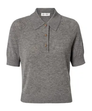 Victoria Beckham Short Sleeve Polo Shirt - Gray