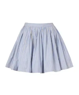 Rabanne Striped Cotton Miniskirt - Blue