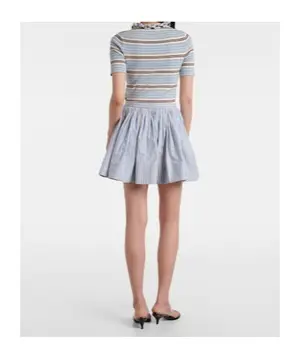 Rabanne Striped Cotton Miniskirt