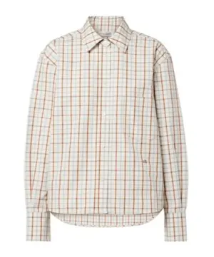 Victoria Beckham Checked Cotton Shirt - White