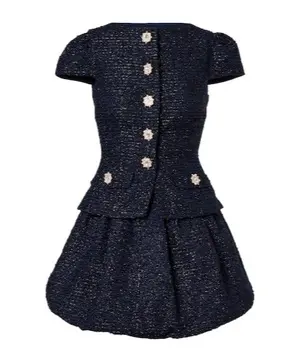SELF-PORTRAIT Boucle Minidress - Black