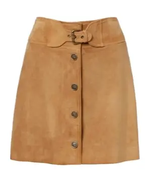 Etro Belted Suede Skirt - Brown