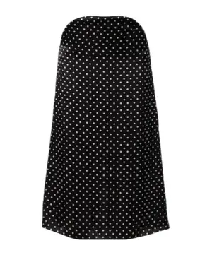 JEAN PAUL GAULTIER Cutout Polka-dot Silk Midi Skirt - Black