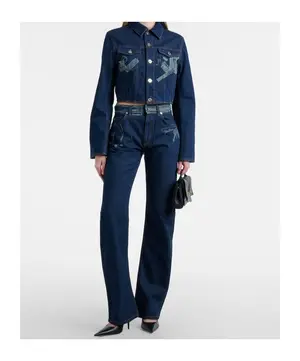 JEAN PAUL GAULTIER Button-down Cropped Denim Jacket