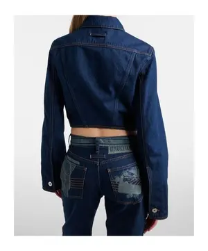 JEAN PAUL GAULTIER Button-down Cropped Denim Jacket