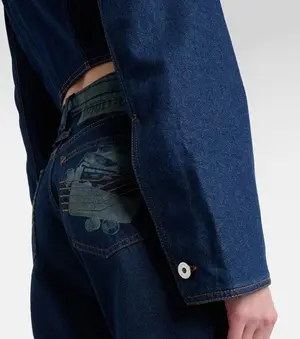 JEAN PAUL GAULTIER Button-down Cropped Denim Jacket