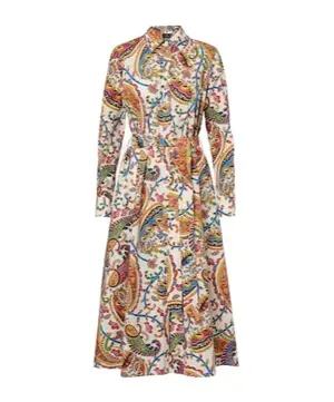 Etro Paisley Cotton Wrap Dress - Nude