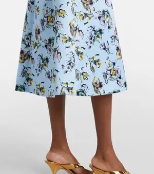EMILIA WICKSTEAD Abella Floral Satin Cocktail Dress - Blue