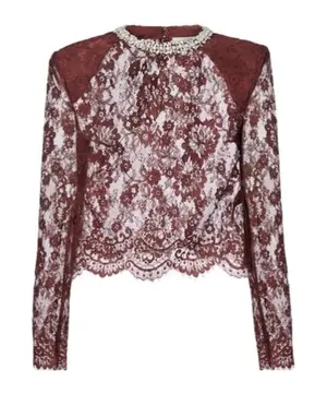 SELF-PORTRAIT Embellished Lace Top - Multicolor