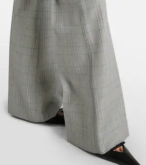 Victoria Beckham Checked Virgin Wool Straight Pants