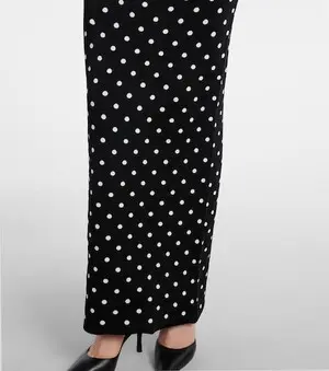 SELF-PORTRAIT Polka-dot Asymmetric Maxi Dress