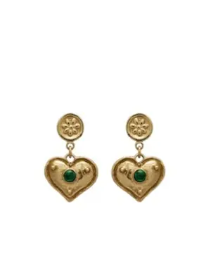 ALEMAIS Jem Heart Drop Earrings - Green