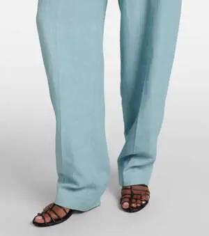 JOSEPH Aix Chambray Wide-leg Pants