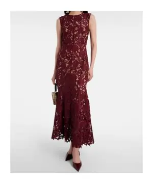 SELF-PORTRAIT Floral Lace Midi Dress