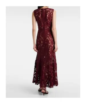 SELF-PORTRAIT Floral Lace Midi Dress