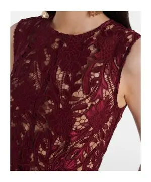 SELF-PORTRAIT Floral Lace Midi Dress