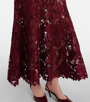 SELF-PORTRAIT Floral Lace Midi Dress