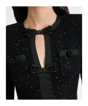 SELF-PORTRAIT Sequined Peplum Maxi Dress