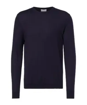 ALLUDE Crew Neck Knit Sweater - Black