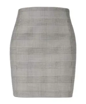 Balmain Houndstooth Wool-blend Miniskirt - Gray