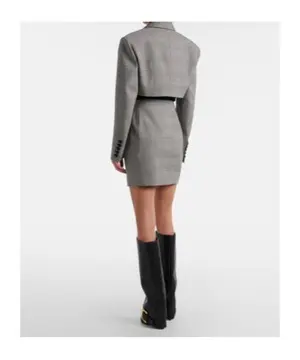 Balmain Houndstooth Wool-blend Miniskirt