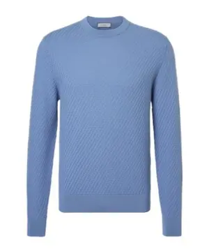 Canali Crew Neck Knit Sweater - Blue