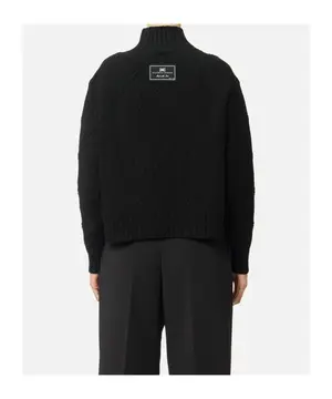 Elisabetta Franchi Logo-patch High-neck Jumper
