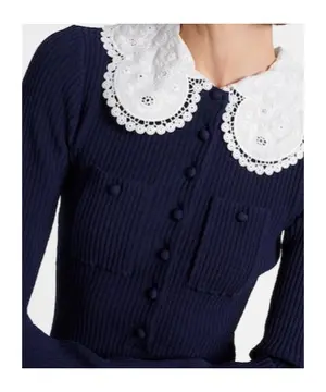 SELF-PORTRAIT Waffle-knit Minidress