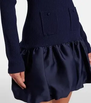 SELF-PORTRAIT Waffle-knit Minidress