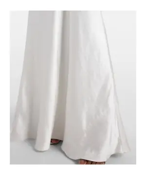 SELF-PORTRAIT Lace-trimmed Satin Gown