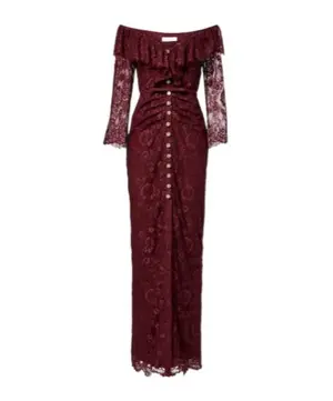 SELF-PORTRAIT Off-shoulder Lace Maxi Dress