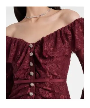 SELF-PORTRAIT Off-shoulder Lace Maxi Dress