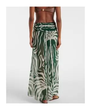 Johanna Ortiz Printed Sheer Wide-leg Pants