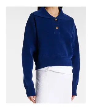 Victoria Beckham Cropped Cotton-blend Velvet Sweatshirt