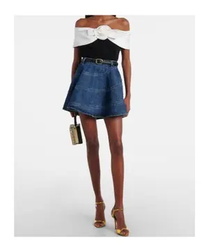 SELF-PORTRAIT Floral-appliqué Off-shoulder Crêpe Top