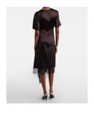Staud Sonoma Lace-trimmed Silk-blend Midi Dress