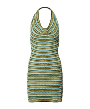 Staud Greta Striped Cotton Minidress - Green