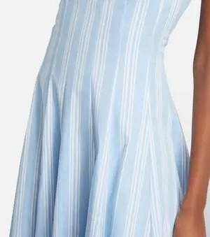 Staud Wells Striped Cotton Midi Dress